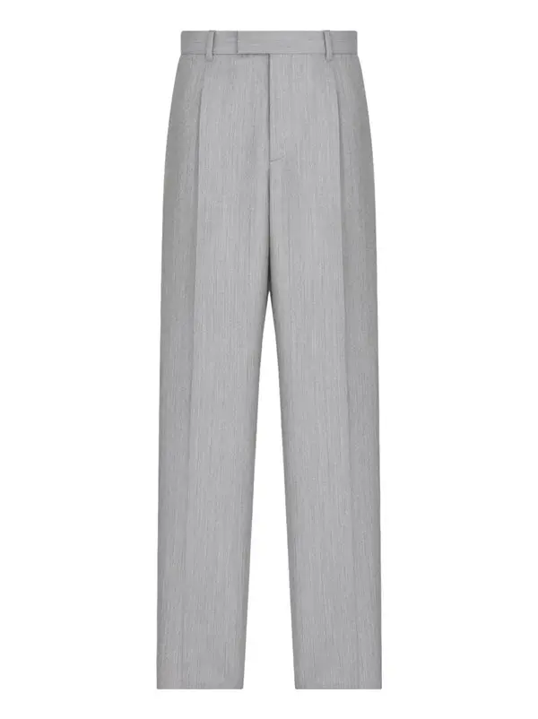 Dior Regular Fit Straight-leg Trousers - Grey