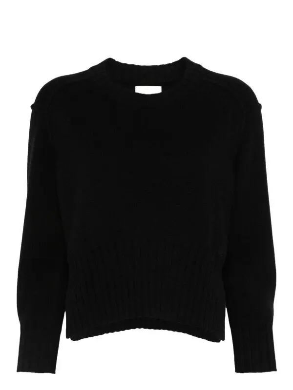 LOULOU STUDIO Lian Round Neck Sweater - Black