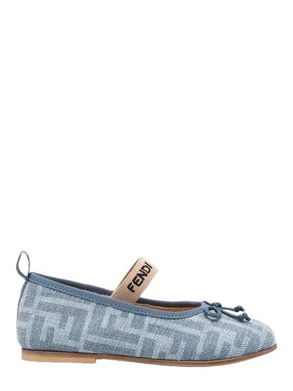Fendi Ff Logo Ballet Flats - Gray