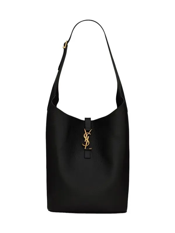 Saint Laurent Le 5 À 7 Shoulder Bag With Logo Plaque - Black