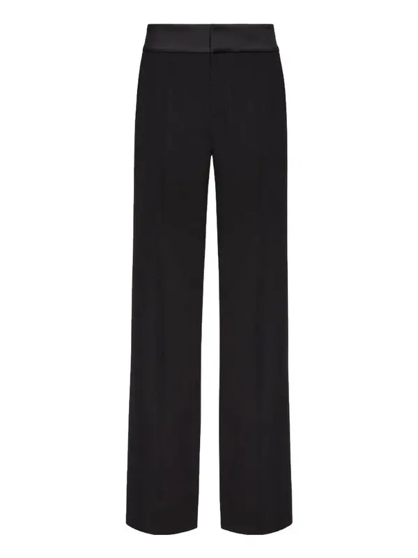 Valentino Garavani High Waisted Straight Leg Trousers - Black