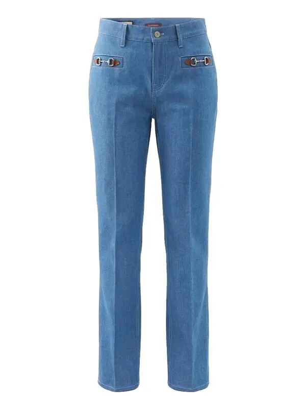 Gucci Horsebit Detail Jeans - Blue
