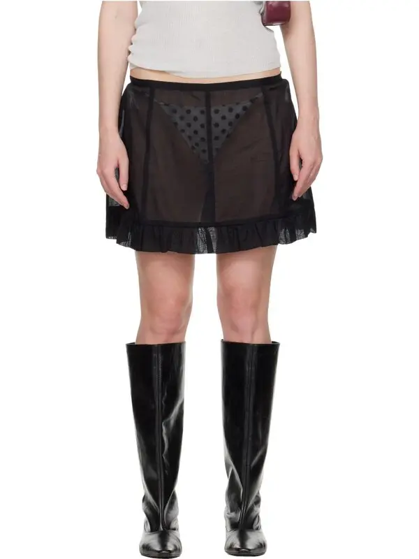Paloma Wool Semi-transparent Ruffled Hem Skirt - Black
