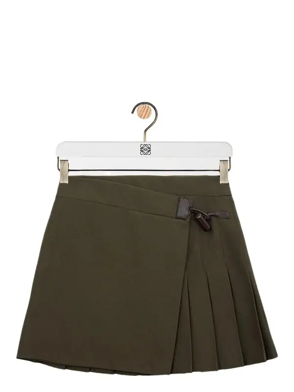 Loewe Pleated Mini Skirt - Khaki Green