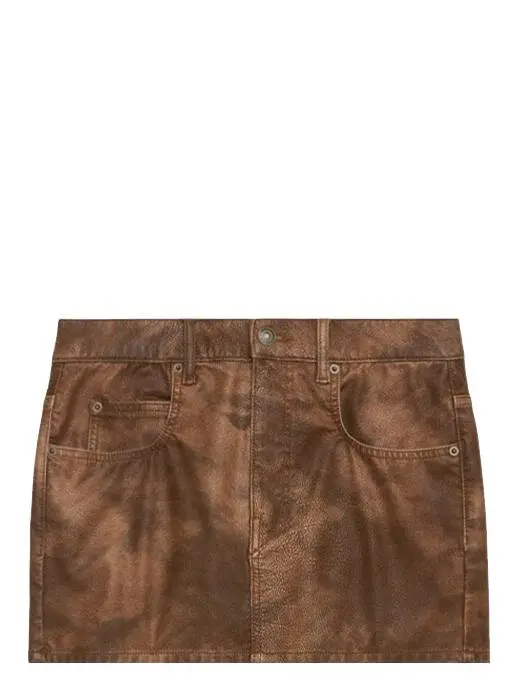 Isabel Marant Étoile Mini Faux Leather Skirt - Tabacco