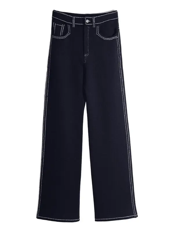 BARRIE High-rise Wide-leg Trousers - Black