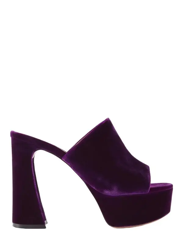 GIANVITO ROSSI Open Toe High Heel Platform Mules - Black