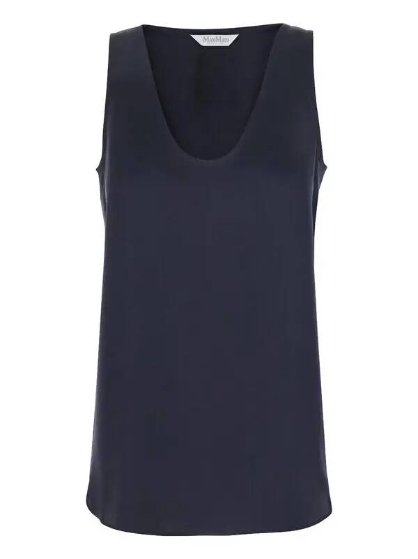 Max Mara Sleeveless Round Neck Top - Black