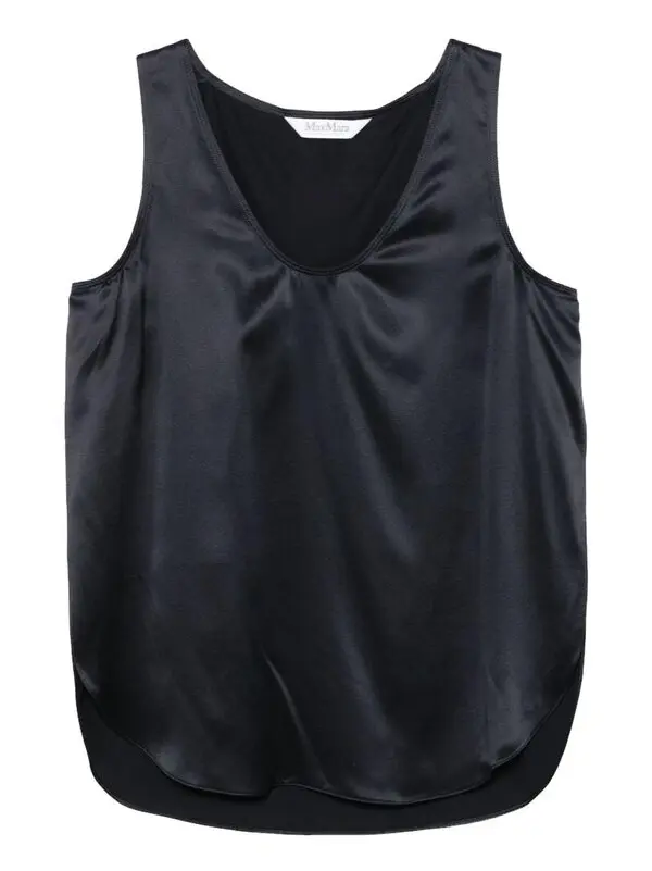 Max Mara Filly V-neck Sleeveless Top - Black
