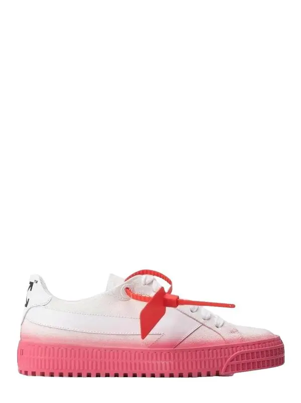 Off-White Lace-up Casual Sneakers With Graphic Print - Pink