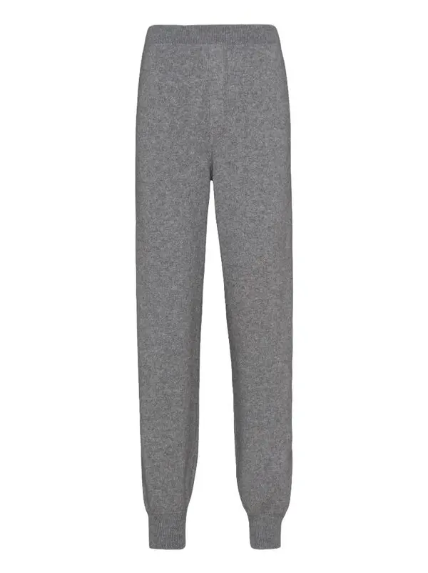 Prada Knitted Track Pants With Ribbed Hem - Grey