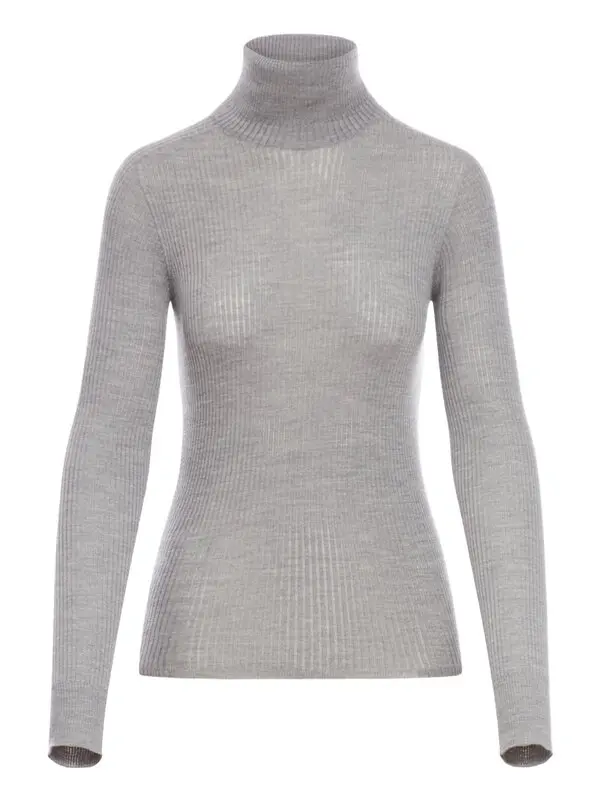 Sportmax Turtleneck Knitted Jumper - Medium Gray