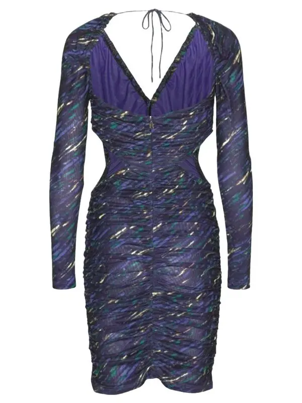 ROTATE BY BIRGER CHRISTENSEN Long Sleeve V-neck Cut-out Dress - Black