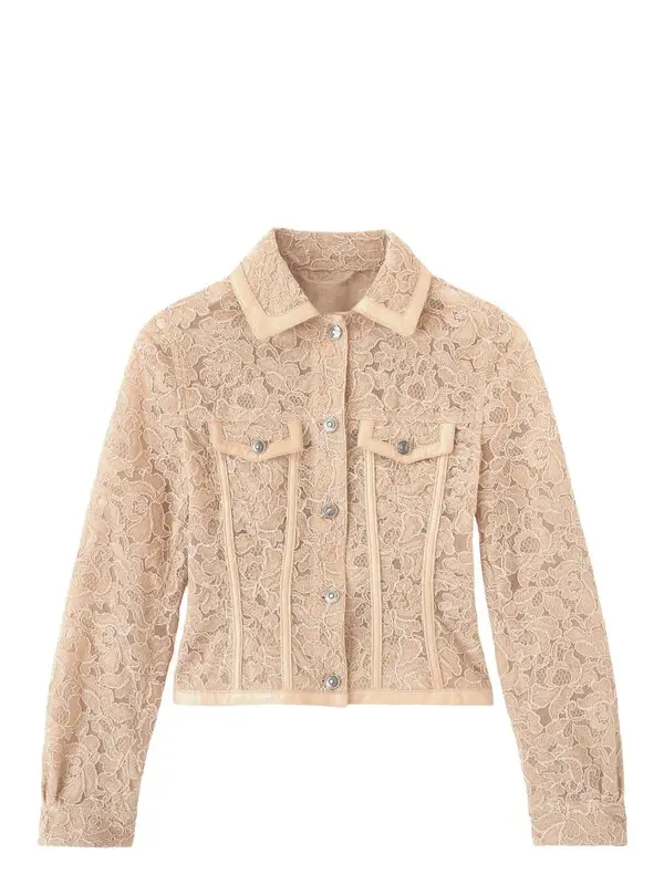 Ermanno Scervino Floral Lace Button-up Jacket - Grey