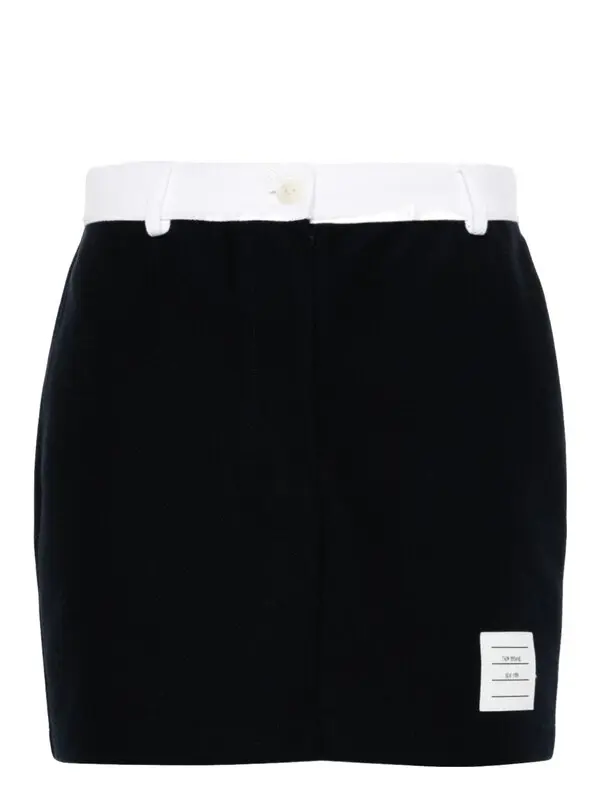 Thom Browne Contrast Waistband Mini Skirt - Blue