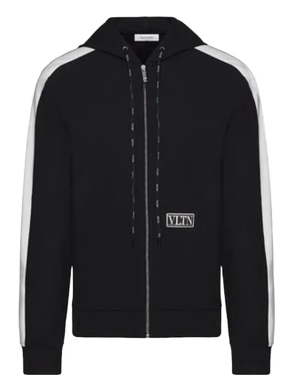 Valentino Garavani Vltn Patch Zip-up Hoodie - Black