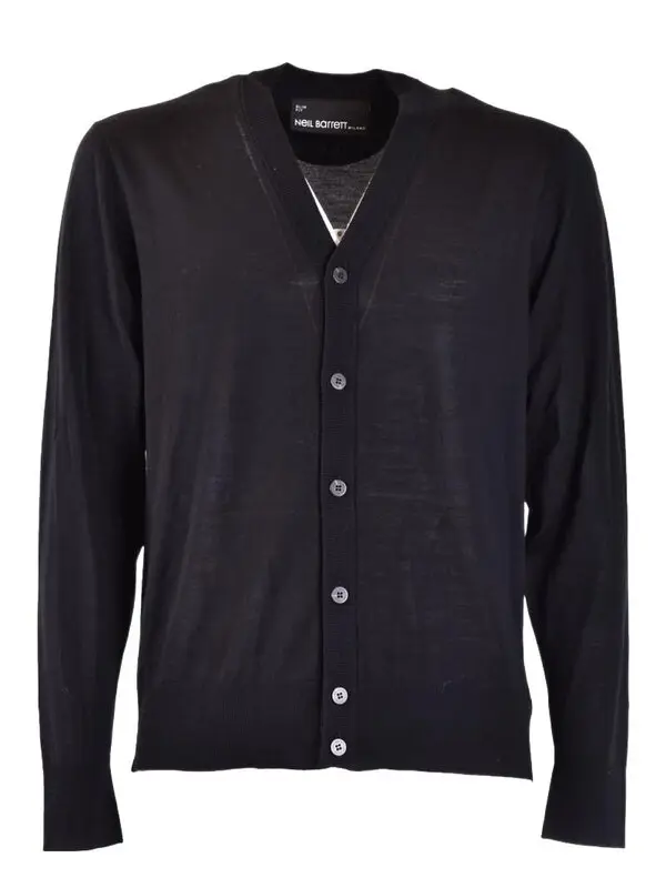 Neil Barrett Fine-knit Wool Cardigan - Black
