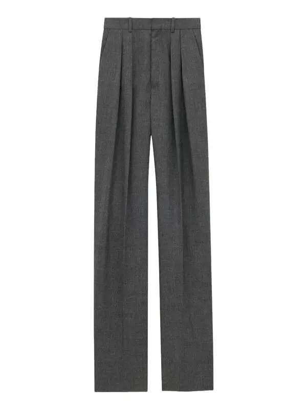 Saint Laurent High Waist Wide Leg Pants - Black