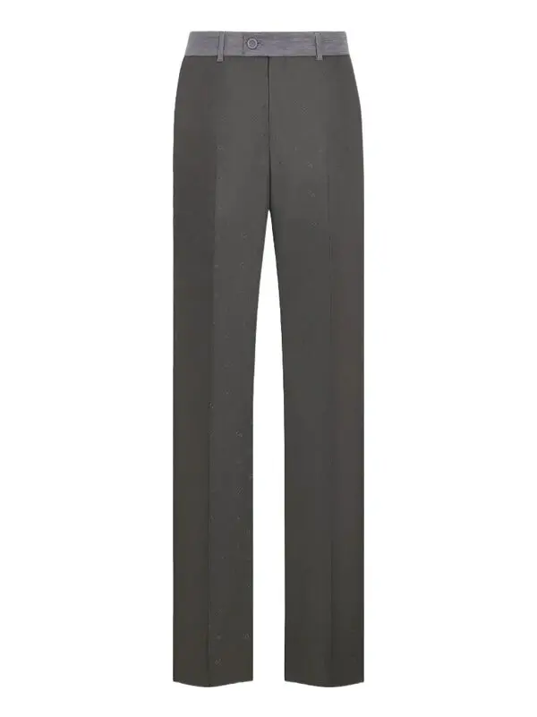 Dior Button Detailed Straight Leg Pants - Dark Gray
