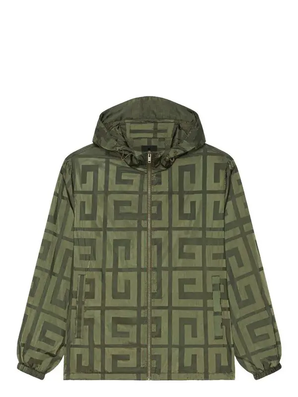 Givenchy 4g Pattern Hooded Windbreaker - Khaki