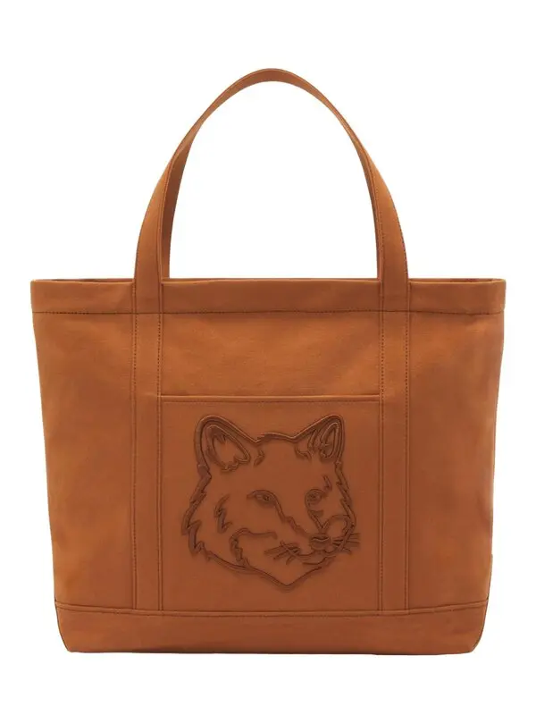 Maison Kitsuné Logo Large Tote Bag - Light Brown