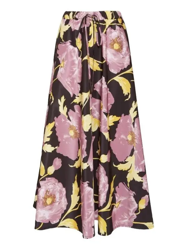 La DoubleJ Printed Floral Maxi Skirt - Pink