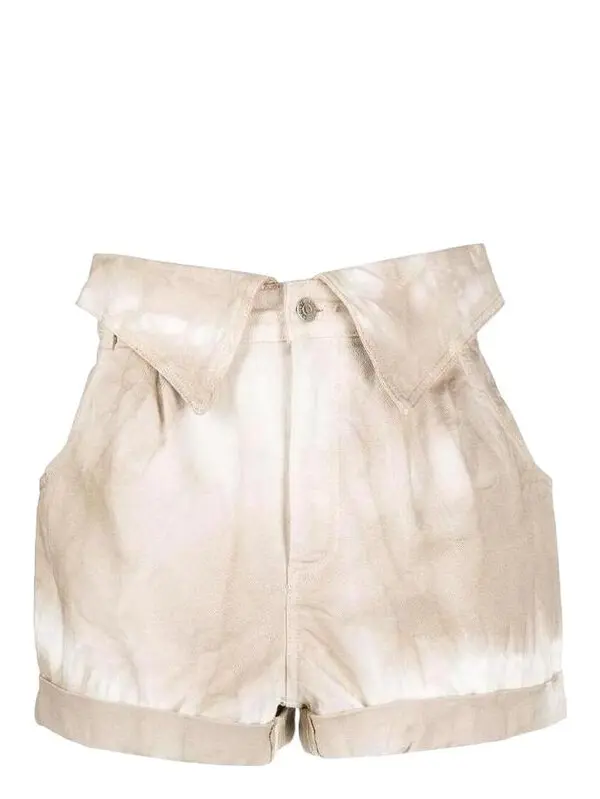 Stella McCartney Folded Waistband Denim Shorts - Nude