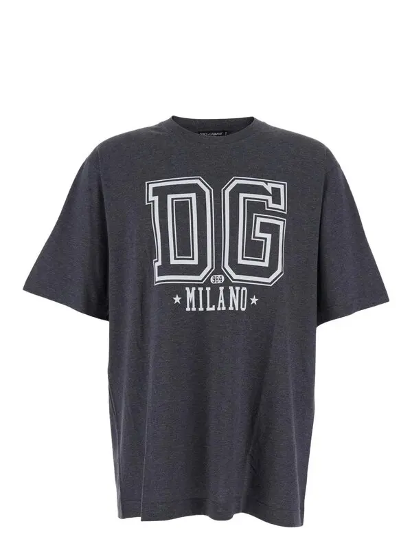 Dolce & Gabbana Dolce Gabbana Dg Logo Printed Crewneck T-shirt - Black