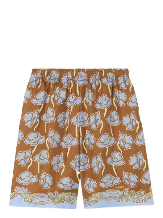 Versace Poppies Foulard Print Shorts - Stamp