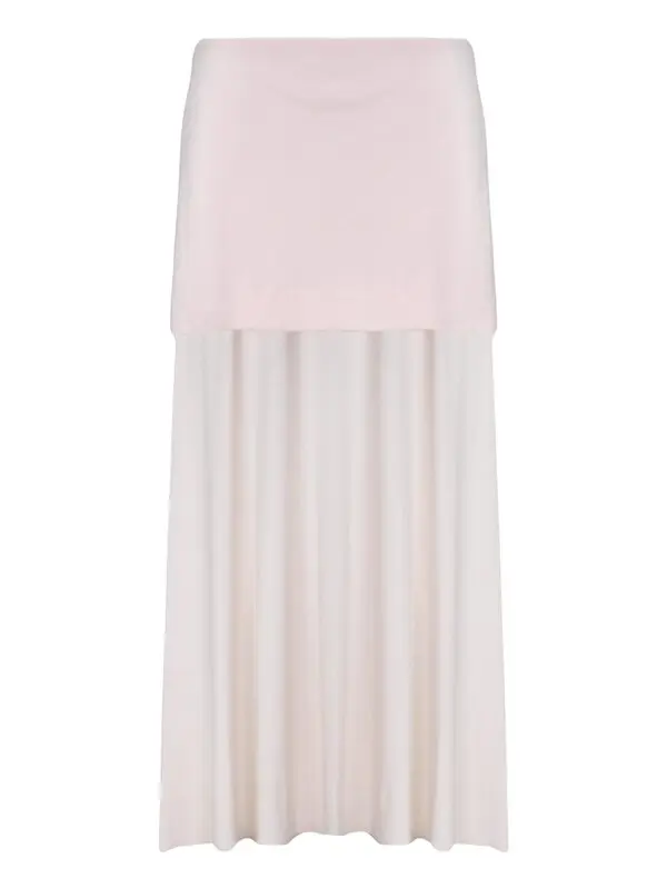 JIL SANDER Layered Effect Midi Skirt - White