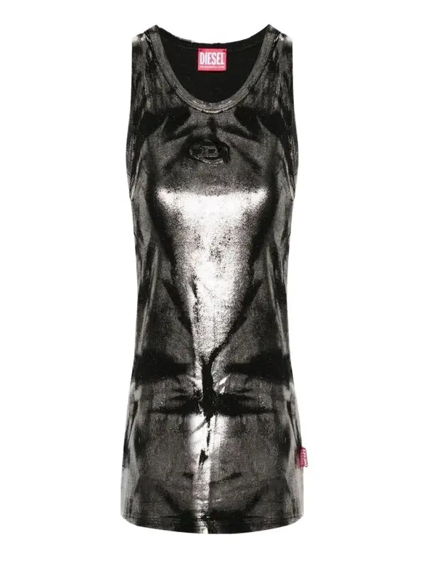 DIESEL® Sleeveless Round Neck Top - Black