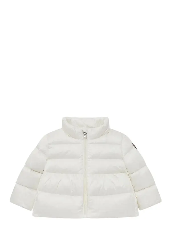 Moncler Joelette Packable Down Jacket With Stand Collar - White