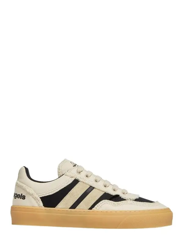 Moncler X Palm Angels Monaco2 Canvas And Suede Sneakers - Black/ivory