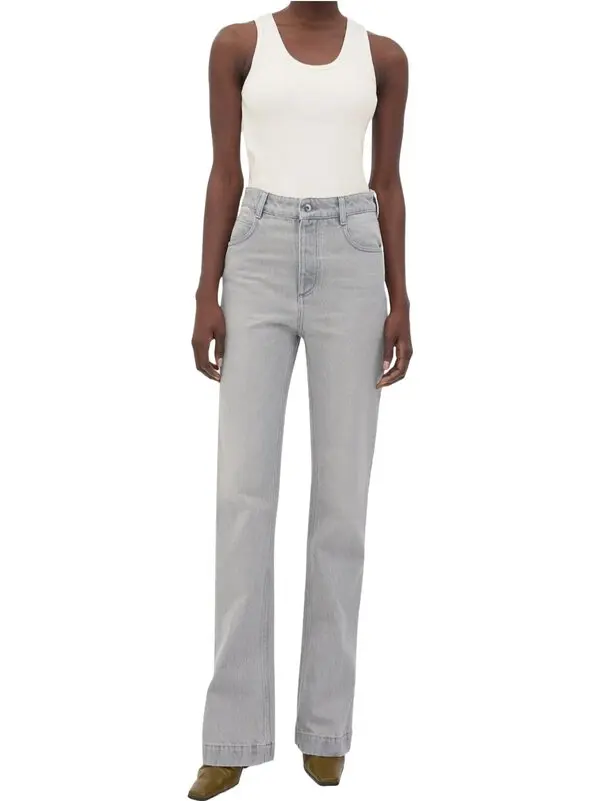 Bottega Veneta Washed Flared Leg Jeans - Light Gray