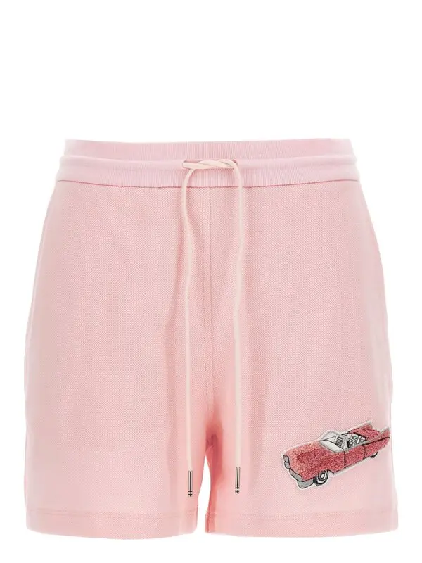 Thom Browne Pink Car Patch Drawstring Shorts - Light Pink