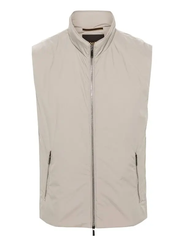 MOORER Sleeveless Vest With Stand Collar - Nude