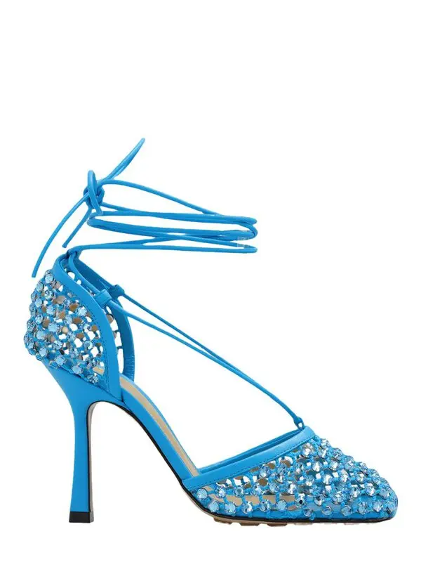 Bottega Veneta Sparkle Stretch Sandals - Blue