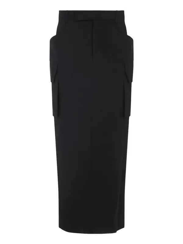 Rick Owens Cargo Pocket Wool Skirt - Black