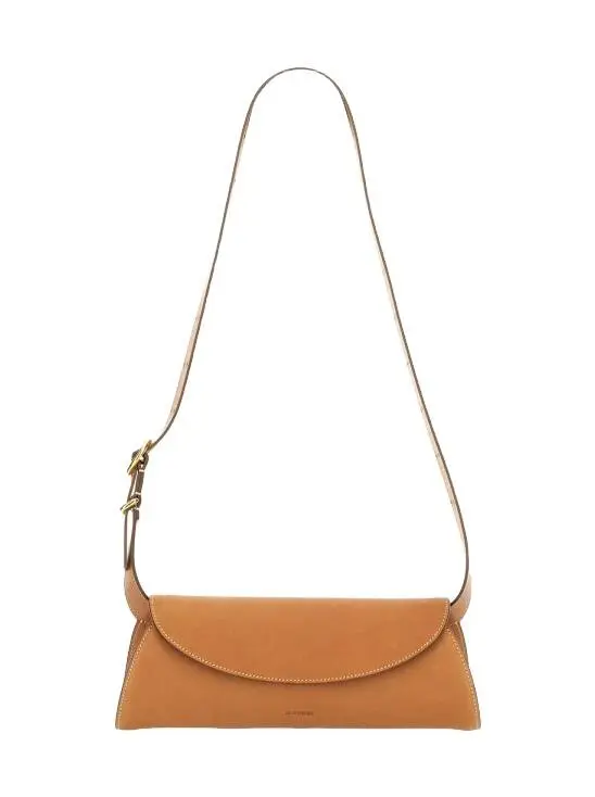 JIL SANDER Logo Debossed Shoulder Bag - White