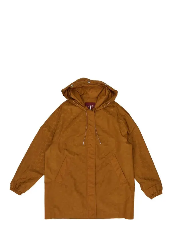Gucci Monogrammed Hooded Jacket - Brown