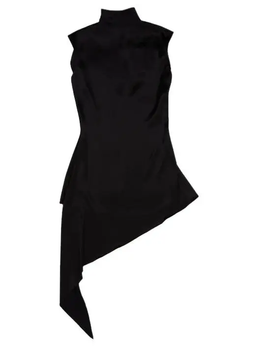 Alaïa Asymmetrical Sleeveless Dress - Black