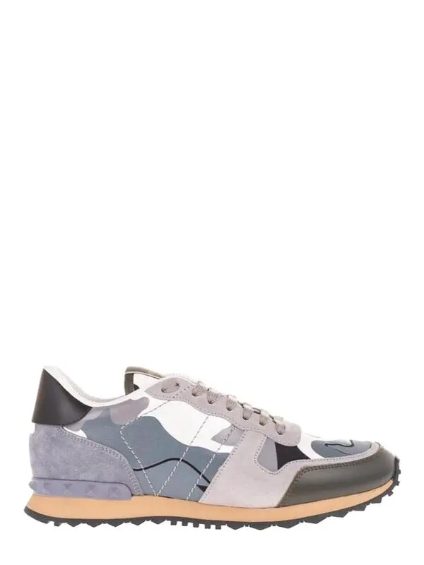 Valentino Garavani Rockstud Camouflage Rockrunner Sneakers - Gray