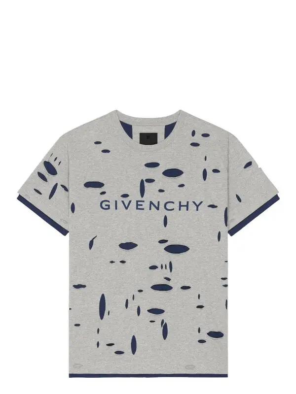 Givenchy Distressed Crewneck T-shirt - Gray