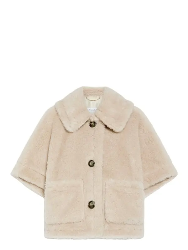 Max Mara Alpaca And Wool Teddy Cape - Beige