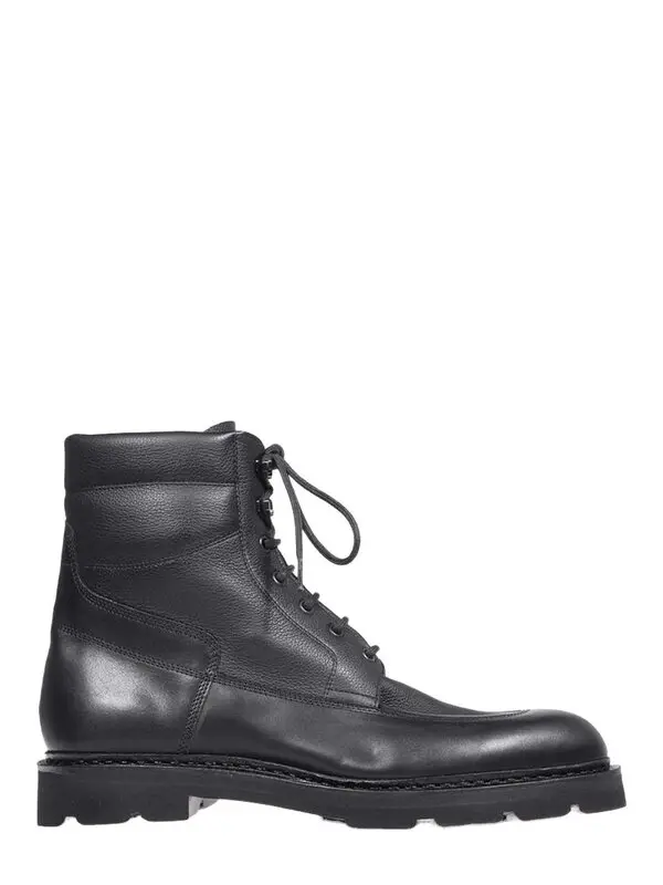 John Lobb Round Head Lace-up Boots - Black