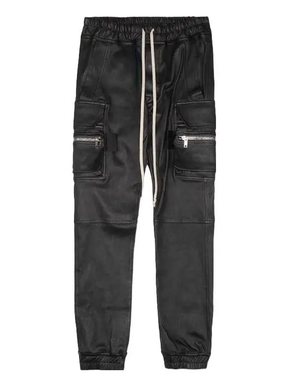 Rick Owens Faux Leather Cargo Trousers - Black
