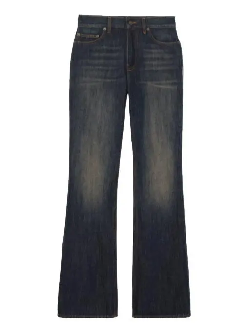 Burberry Logo Patch Flared Jeans - Mid Blue