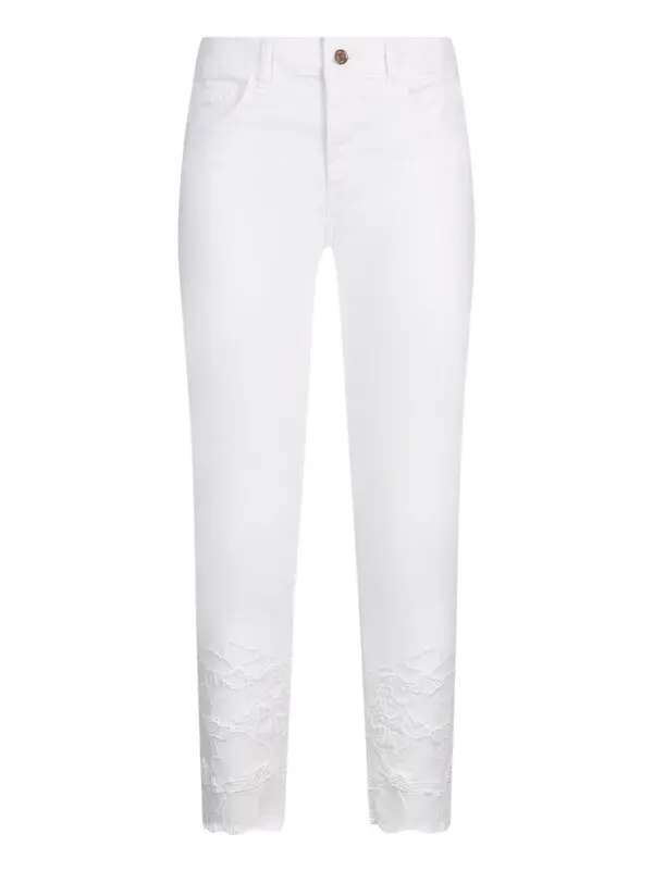 Liu Jo Floral Embroidered Skinny Trousers - White