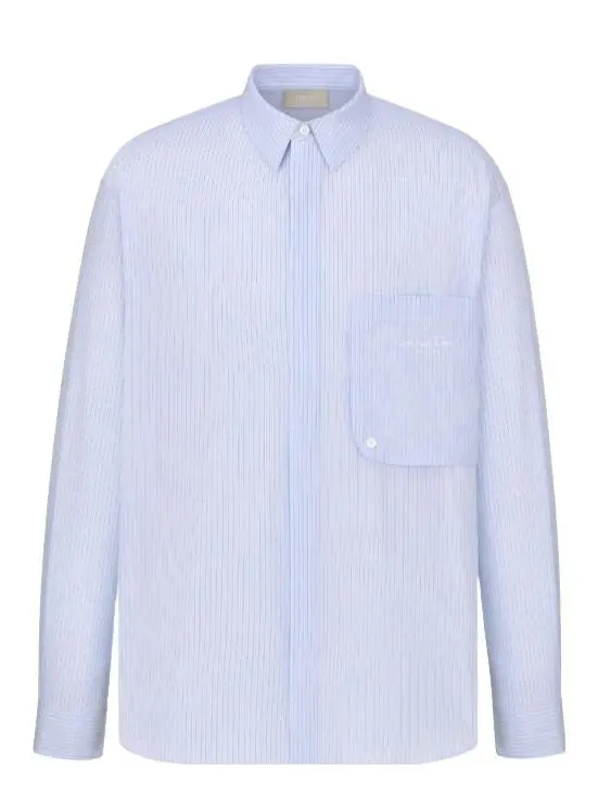 Dior Embroidery Shirt - Blue