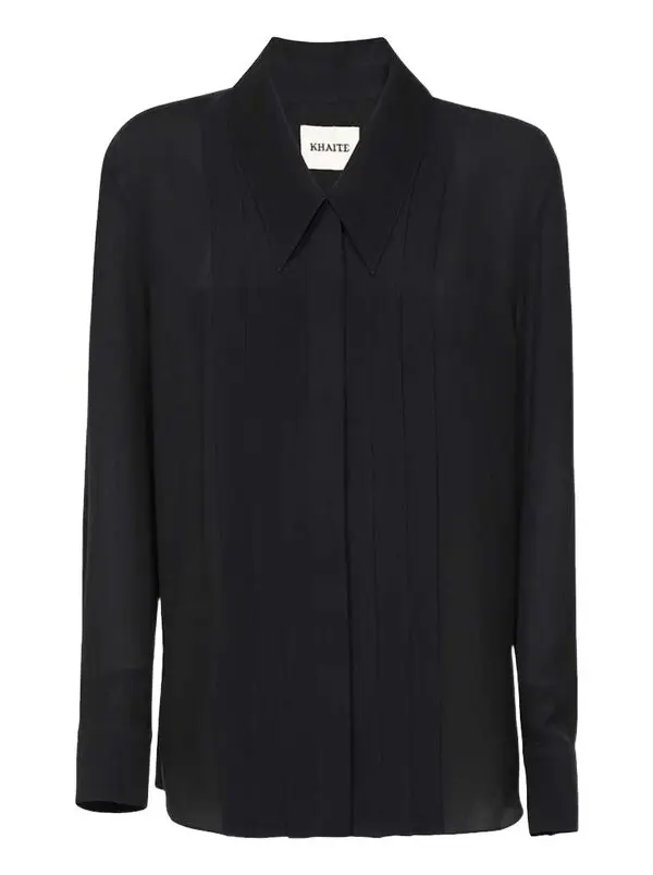 Khaite Dorian Pleated Shirt - Black